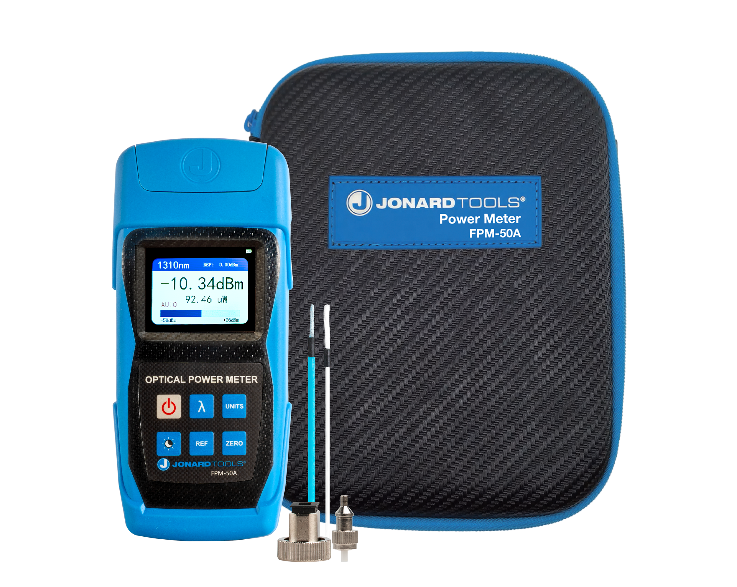 Fiber Optic Power Meter (-50 to +26 dBm) with FC/SC/LC Adapters | FPM ...