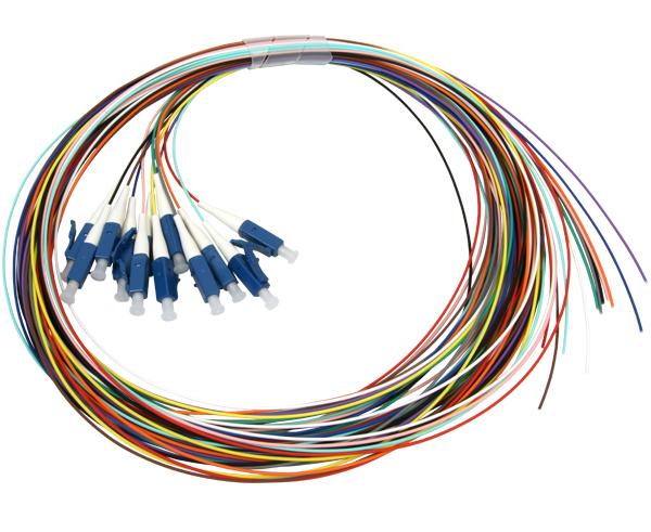 12 Strand LC Fiber Optic Pigtail, SM, Tight Buffer 2m – Fiber Savvy