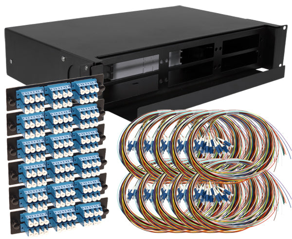 144-Fiber Pre-Loaded 2U Patch Panel Kit, OS2 SM LC – Fiber Savvy