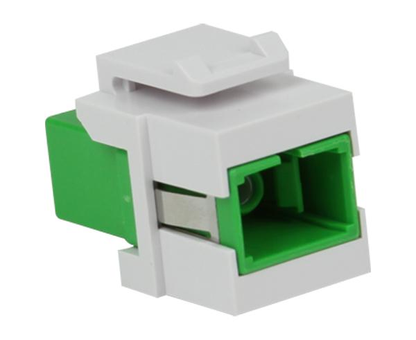 Keystone Jack - HD Fiber Modular, SC Simplex, SM, APC - White – Fiber Savvy