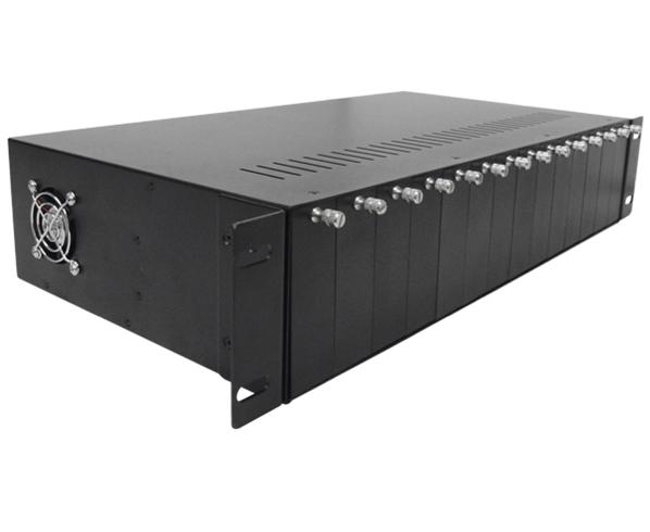 Media Converter Rackmount Chassis with Power Supply, 14 Slots, Black ...
