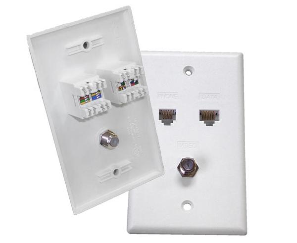 Integrated Wall Plates, Voice/Data, Voice/Data/Video – Fiber Savvy