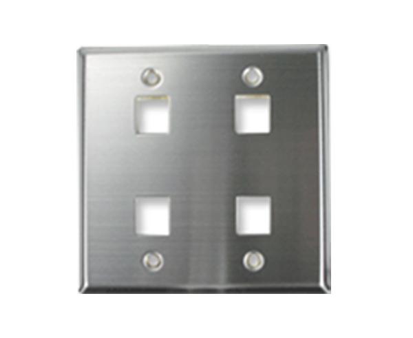 Blank Steel Double Gang Keystone Wall Plate, 4-6-12 Ports – Fiber Savvy